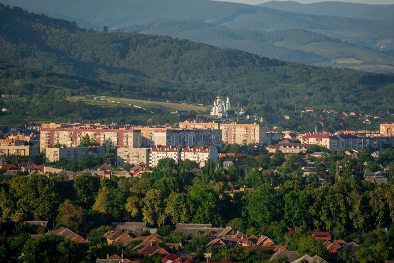 Mukachevo Ukraine Aerial View of Stock Photo - Image of stoppered ...