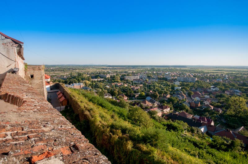 Mukachevo Ukraine Aerial View of Stock Photo - Image of puss, wells ...