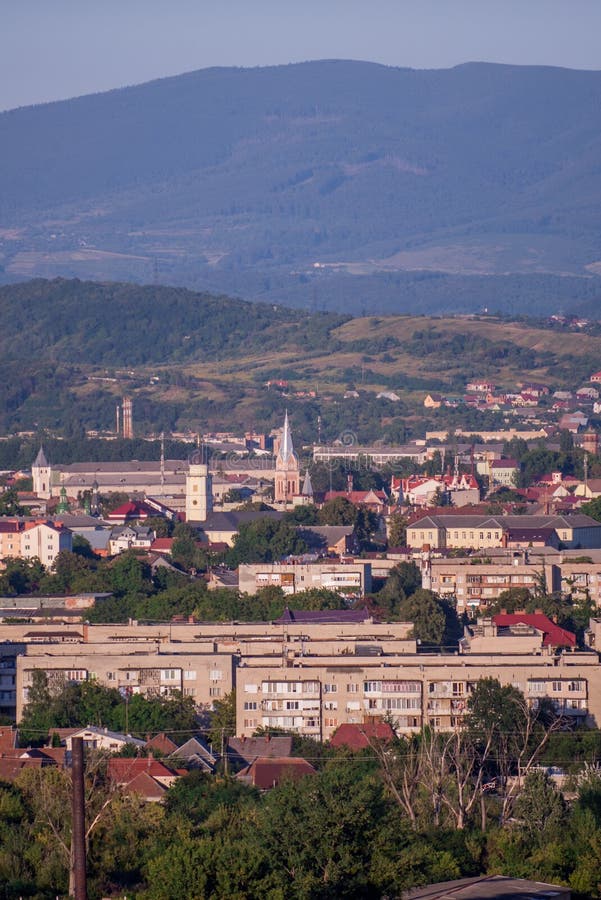 Mukachevo Ukraine Aerial View of Stock Photo - Image of elle, stoppered ...