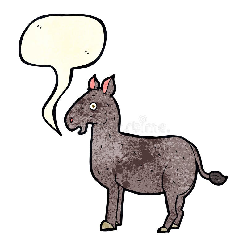 Mula Dos Desenhos Animados Com Bolha Do Discurso Ilustração Stock ...