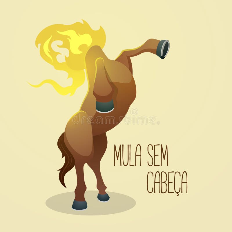 Mula Sem (Headless Mule), a Cursed Woman Stock Vector - Illustration of ...