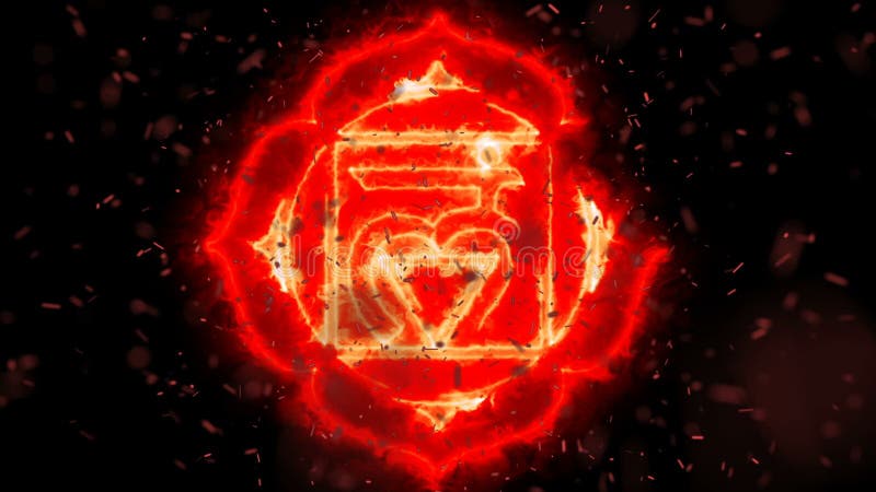 Muladhara Root Chakra Symbol Forming of Fire Stock Video - Video of ...