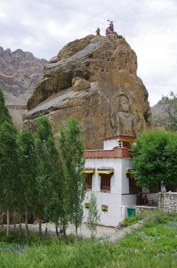 Mulbekh Monastery in Ladakh, India Stock Photo - Image of square ...