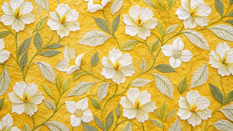 Mulberry Paper National Floral Pattern Background Stock Illustration ...