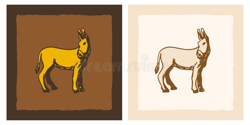 Mule Donkey Doodle Sketch Textured Stock Vector - Illustration of icon ...