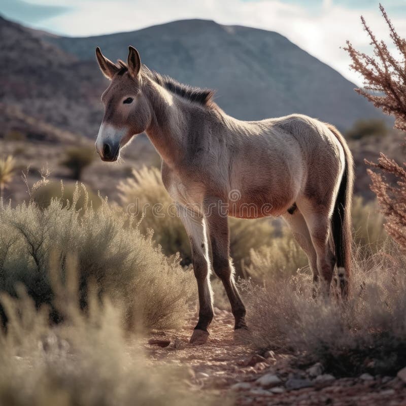 Mule in Natural Habitat (generative AI Stock Illustration ...