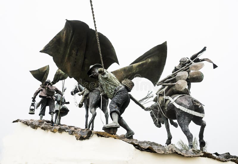 Muleteer Monument Showing Horses and Rural Men Stock Image - Image of ...