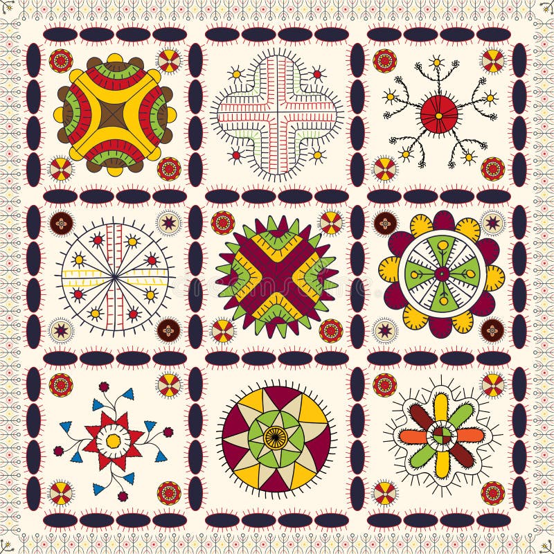 Mulgi folk art pattern 11 stock vector. Illustration of drawing - 244372892