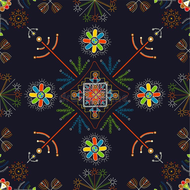 Mulgi folk art pattern 14 stock vector. Illustration of border - 244372895