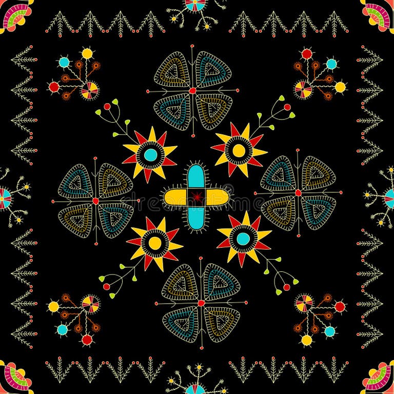 Mulgi folk art pattern 19 stock vector. Illustration of decorative ...