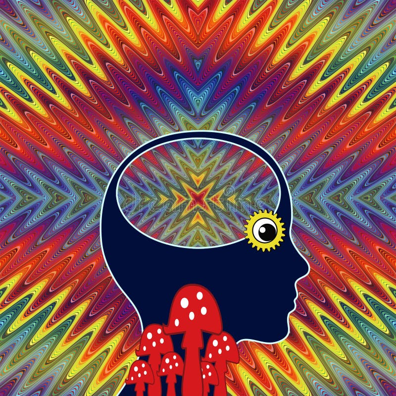 Mulher Com Flashback De LSD Ilustração Stock - Ilustração de efeito ...