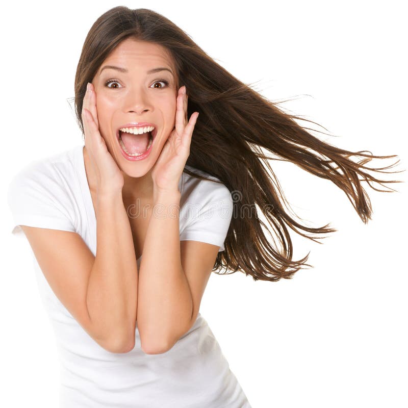 Mulher Gritando Feliz Entusiasmado Surpreendida Isolada Foto de Stock ... Mulher Gritando Feliz Entusiasmado Surpreendida Isolada Foto de Stock ...