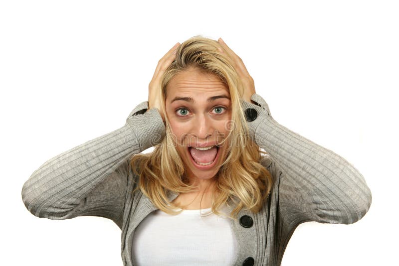 Mulher insana imagem de stock. Imagem de anuncie, amplificador - 2985805