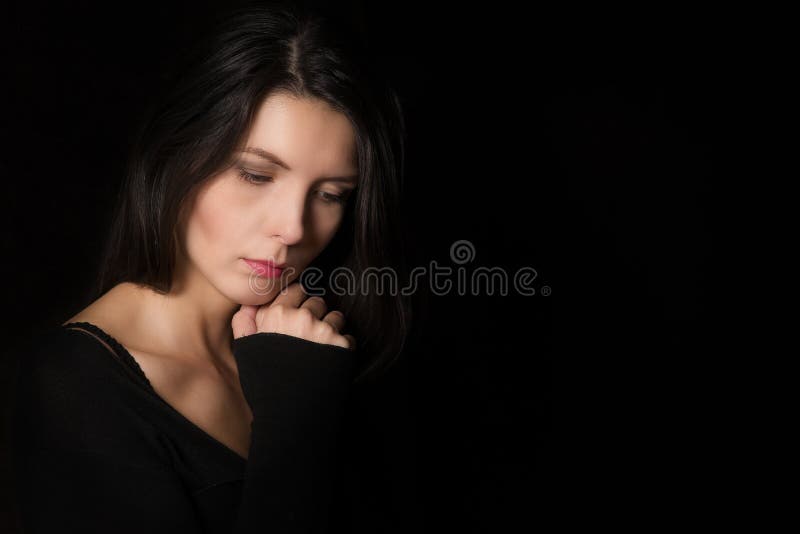 Mulher Introspectiva Bonita Foto de Stock - Imagem de pensamento ...