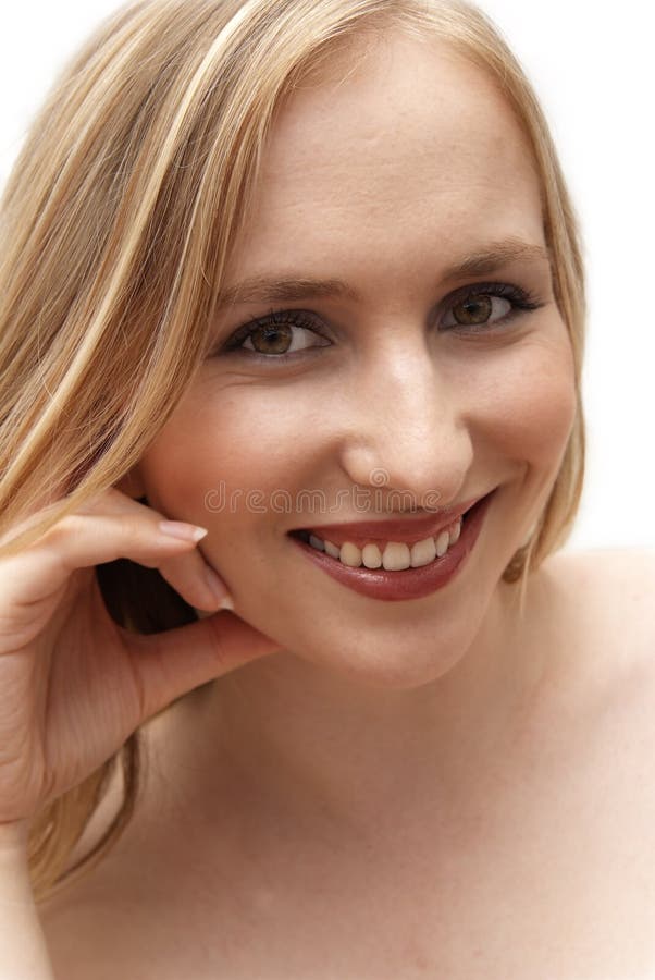 Mulher Loura Bonita Que Mostra O Thumbs-up Foto de Stock - Imagem de ...