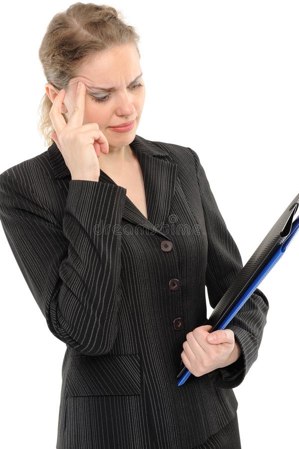 Mulher nova refletindo foto de stock. Imagem de curiosidade - 17827914