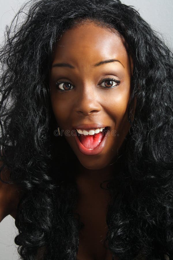 Mulher Preta Bonita, Headshot Imagem de Stock - Imagem de americano ...