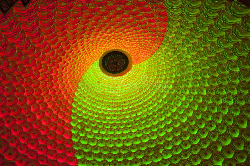 Mulitcolored Light Temple Ceiling, China Stock Photo - Image of orange ...