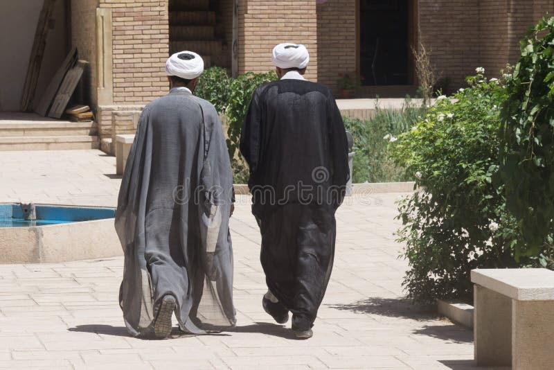 Mullah Man in Muslim Clothes Praying, Front View Editorial Photo ...