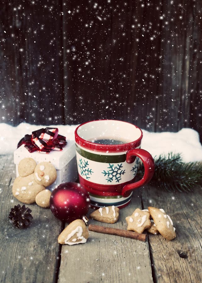 Mulled Wine, Gingerbread and Christmas Decorations Stock Image - Image ...