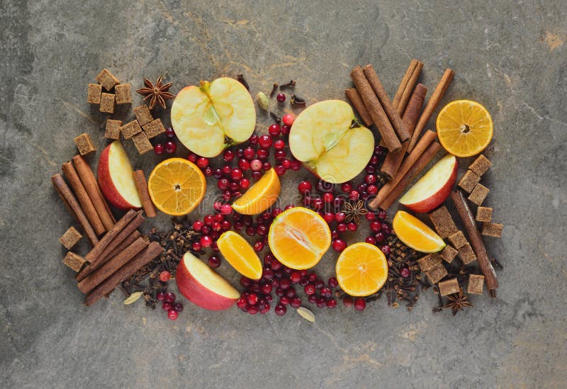 Mulled Wine Ingredients Concept Stock Image - Image of glass, season ...
