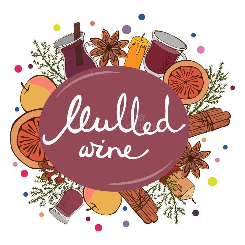 Mulled Wine Ingredients Vector Illustration Stock Vector - Illustration ...