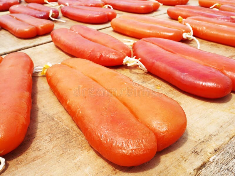 Dried mullet roe stock photo. Image of delicacy, close - 218026050