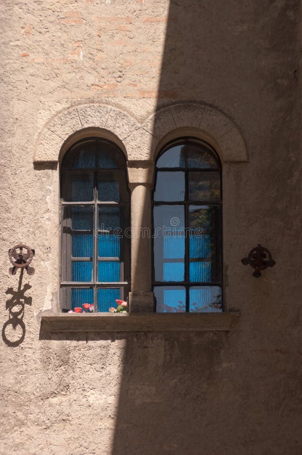 Mullioned Window with Three Lights Stock Image - Image of view, front ...