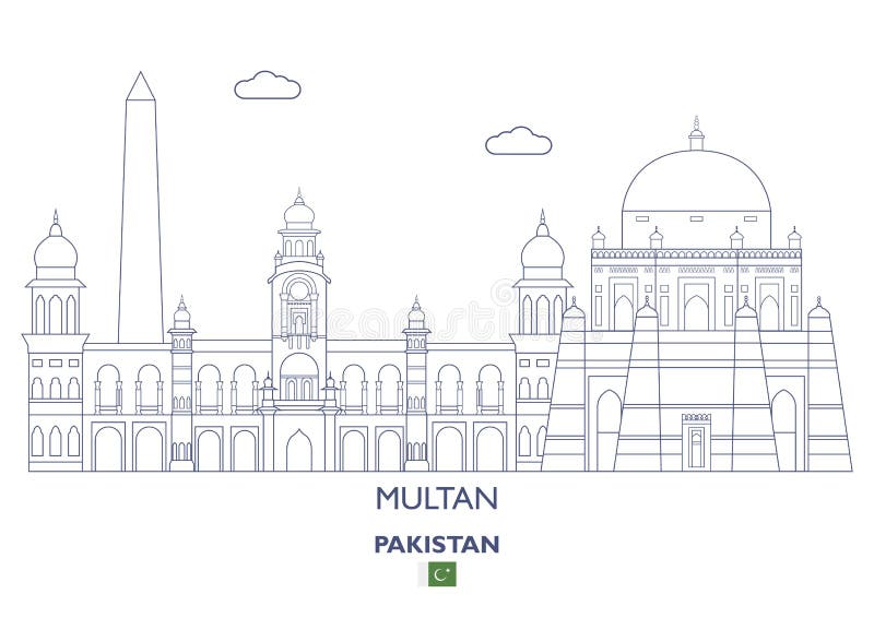 Multan City Skyline, Pakistan Stock Vector - Illustration of celebrated ...