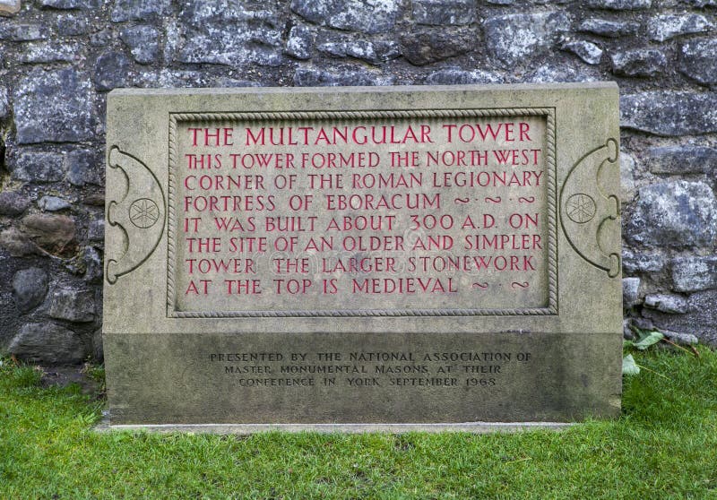 Multangular Tower Plaque in York Stock Photo - Image of historic ...