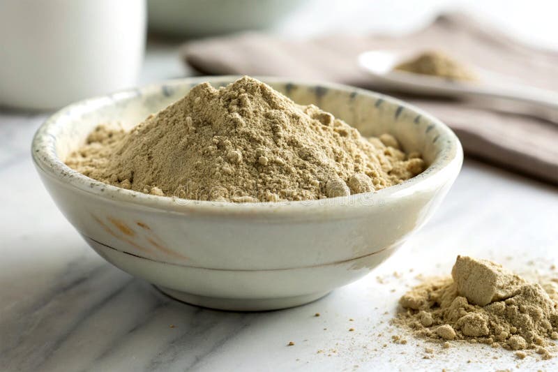 Multani Mitti Powder in a Ceramic Bowl Stock Illustration ...