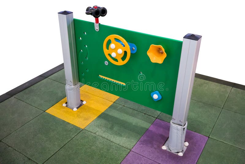 Multi Activity Panel at Small Playground. Equipment for Kid Imagination ...