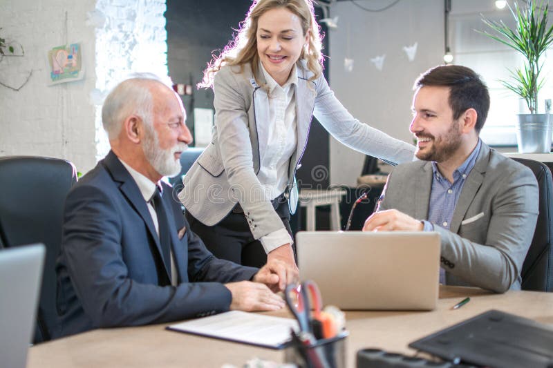 Multi-aged Business People on a Meeting in Office. Stock Photo - Image ...