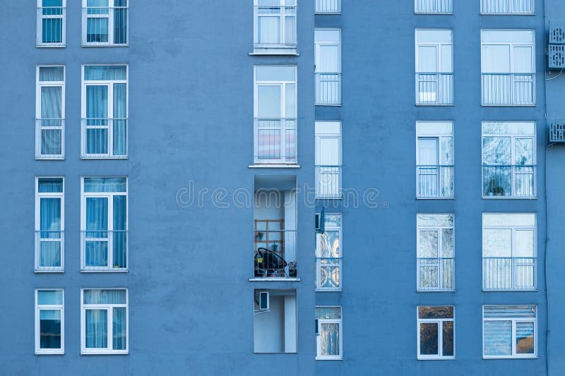 Multi Apartment Living Building Frame Pattern Front Side Walls Windows ...