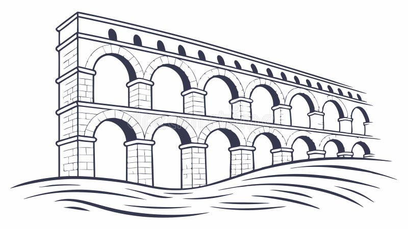 Multi,Arched Aqueduct Line Art Vector Design, Vector Design Generative ...