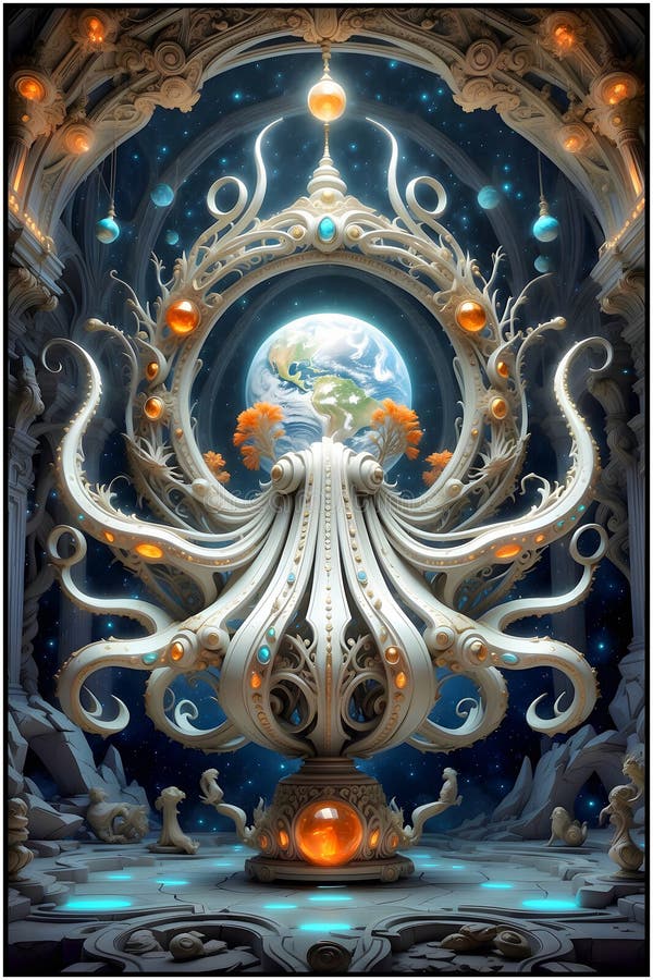 Multi-armed Octopus, Unique Design Stock Illustration - Illustration of ...