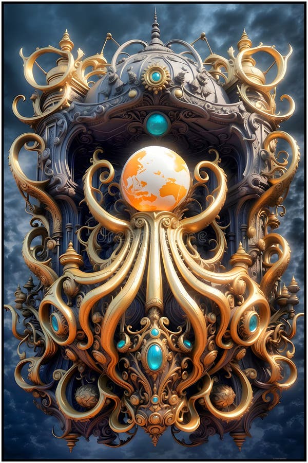 Multi-armed Octopus, Unique Design Stock Illustration - Illustration of ...