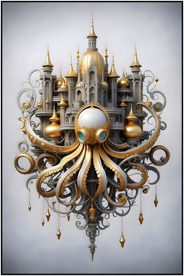 Multi-armed Octopus, Unique Design Stock Illustration - Illustration of ...