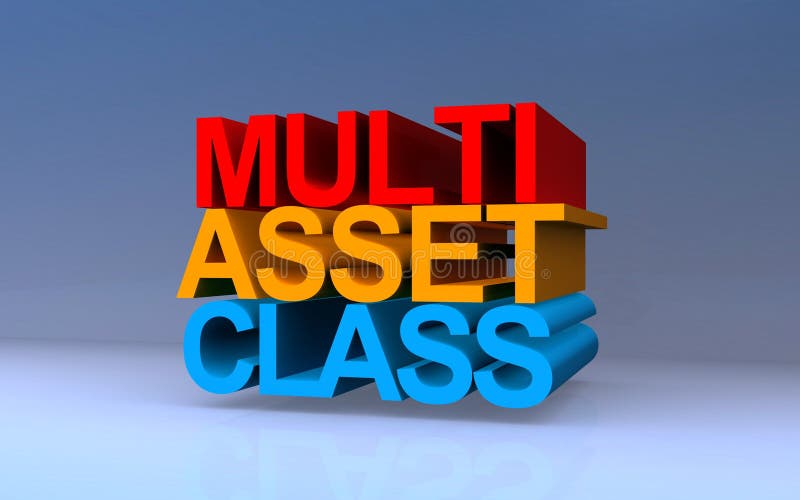 Multi asset class on blue stock illustration. Illustration of asset ...