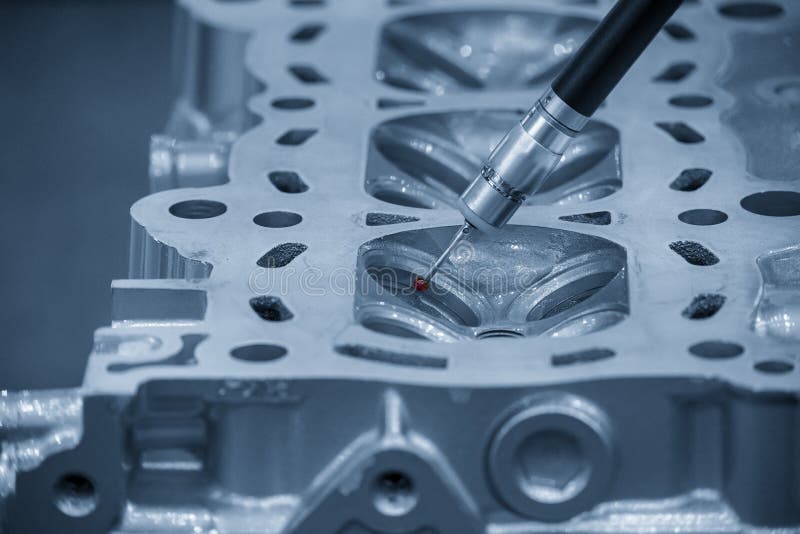 The Multi-axis CMM Machine Measuring the Cylinder Head Parts Stock ...