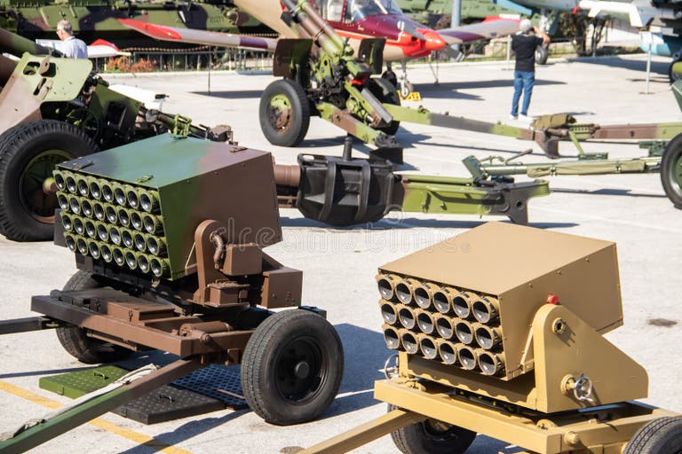 Multi-barrel Rocket Launcher (MRL) or Multiple Launch Rocket System ...