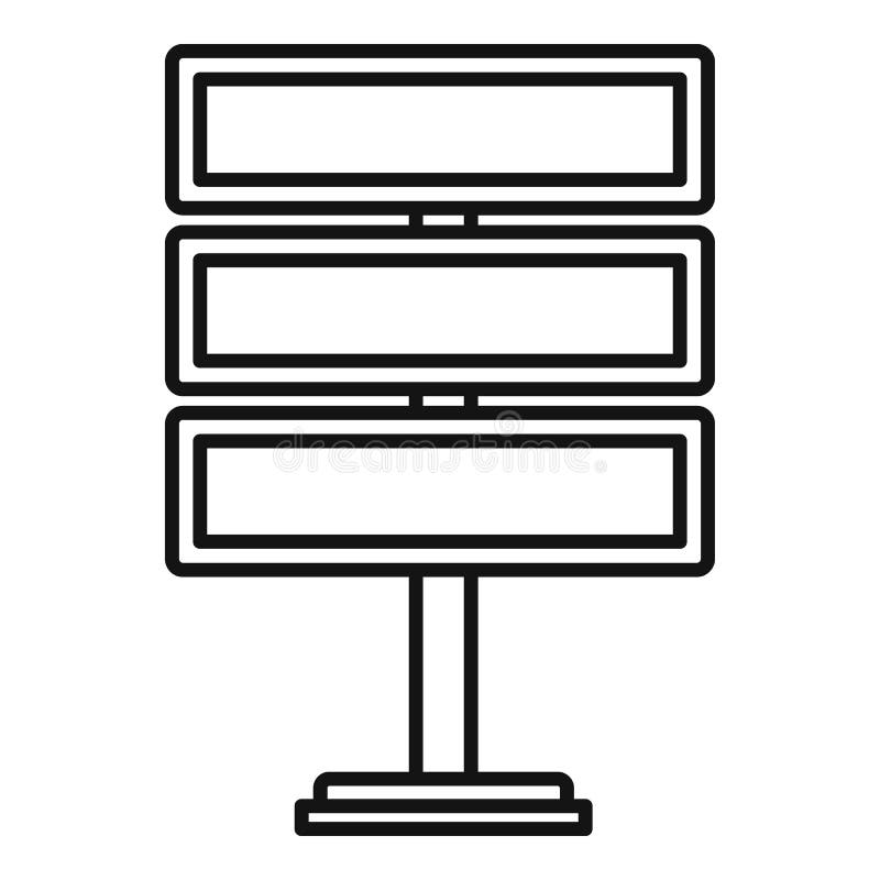 Multi Billboard Icon, Outline Style Stock Vector - Illustration of icon ...