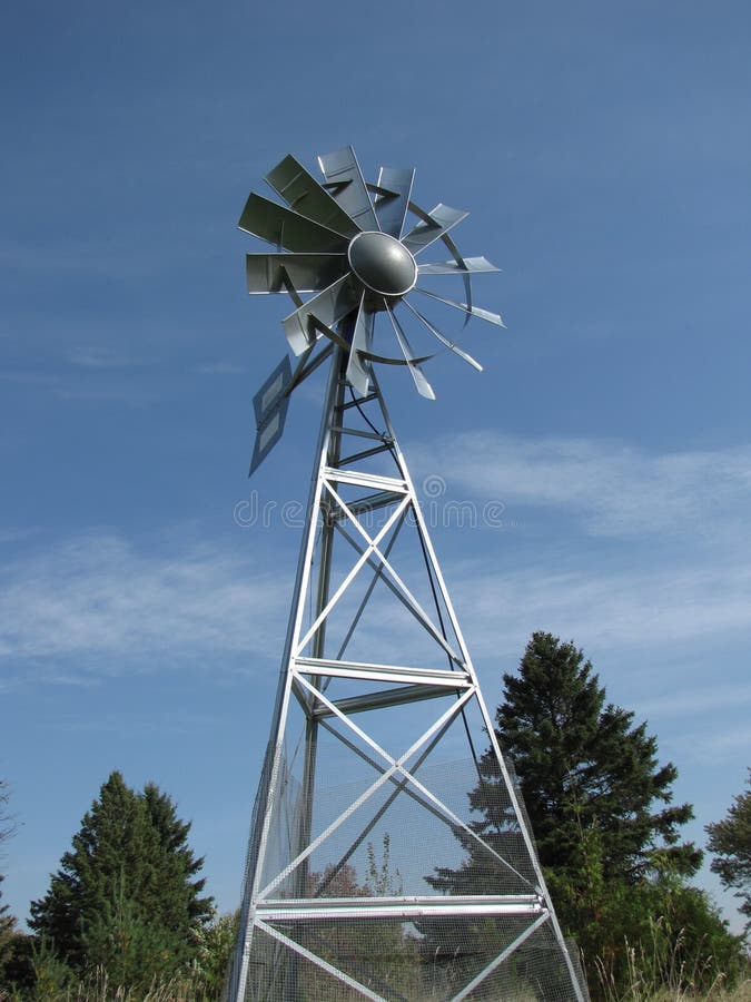 Multi-bladed Steel Windmill Stock Photo - Image of mill, front: 11258800