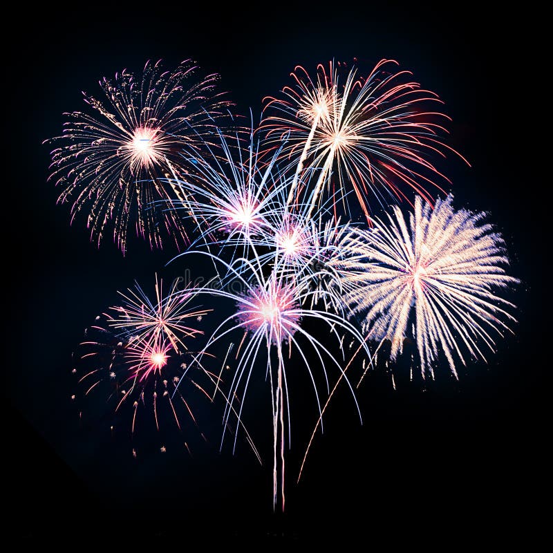 Multi-burst Fireworks 54-59 Stock Photo - Image of display, fourth ...