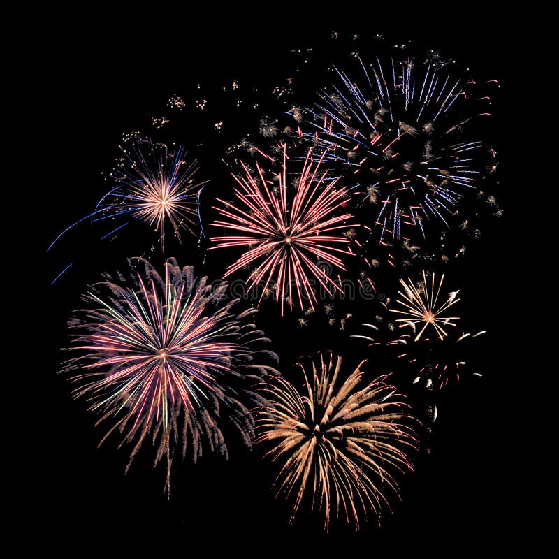 Multi-burst Fireworks 54-59 Stock Image - Image of square, holiday ...