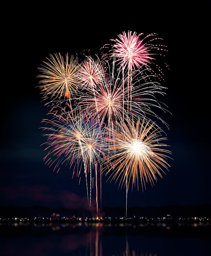 Multi-burst Fireworks 60-85 Stock Photo - Image of holiday, night ...