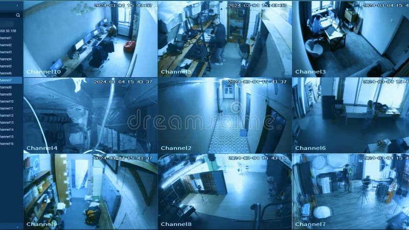 Security Surveillance Multi-Camera Setup in Office and Warehouse Stock ...