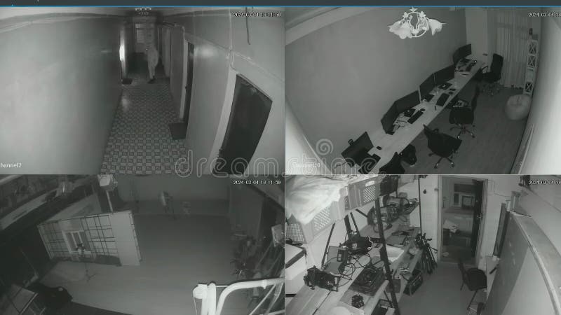 Security Surveillance Multi-Camera Setup in Office and Warehouse Stock ...