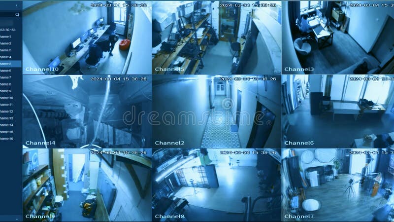 Security Surveillance Multi-Camera Setup in Office and Warehouse Stock ...