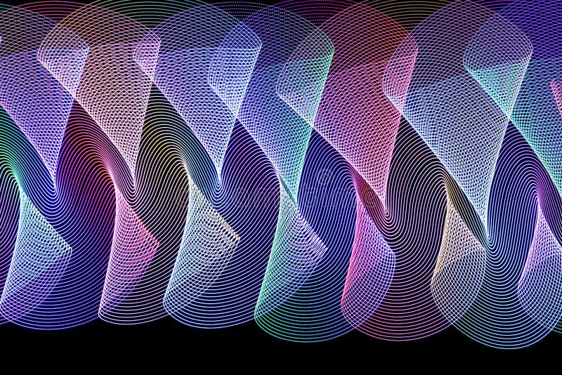 Multi Color Abstract Light Painting. LED Lights on Black Background ...